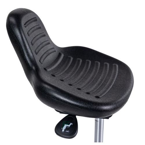 Height-Adjustable Workshop Stool with Footrest - Manutan Expert ...