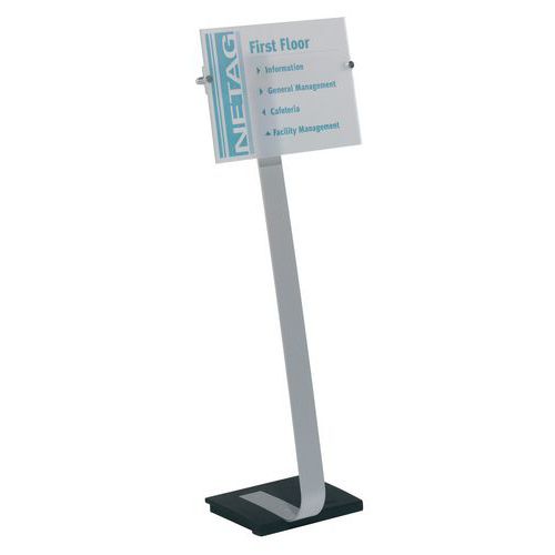 Crystal Sign Stand® information stand with base | Manutan UK
