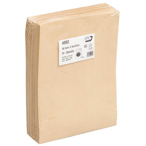 Reinforced brown Kraft paper envelope 130 g - With gussets - Pack of 50 ...