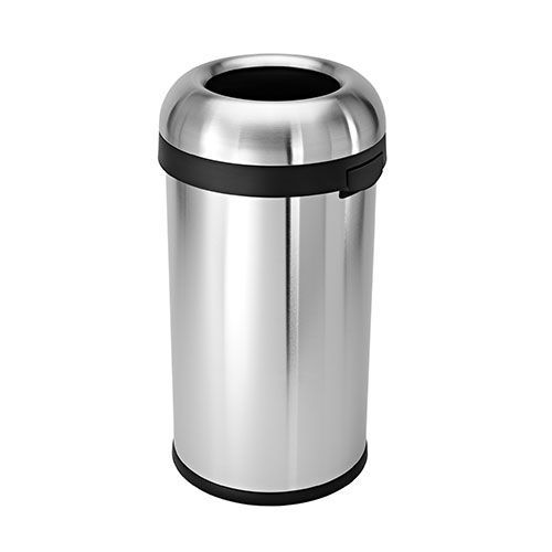 Brushed Steel Open Bullet Bin | Indoor Waste Bins | Manutan UK