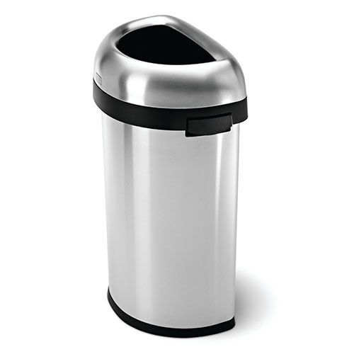 Simplehuman UK Stainless Steel 60L Waste Bin - Semi-Round Profile ...