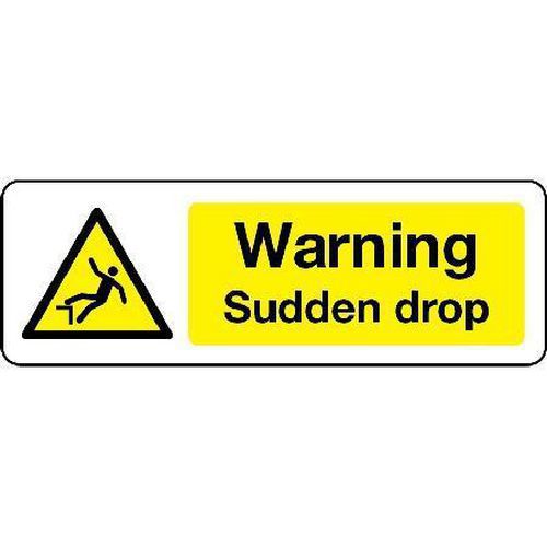 Warning Sudden Drop Sign | Effective Safety Signage | Manutan UK