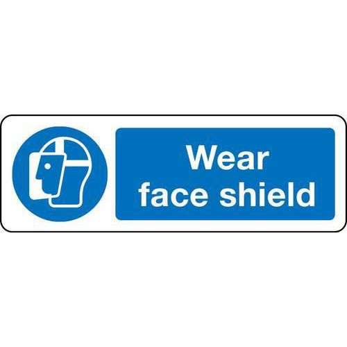 Wear Face Shield Sign | Essential Safety Signage | Manutan UK