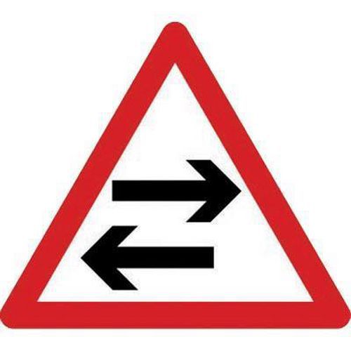 Class 2 2-Way Traffic Crosses 1-Way Sign | Signs & ID | Manutan UK