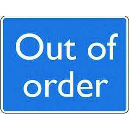 Out-of-order Sign Blue & White | Clear Signage | Manutan UK
