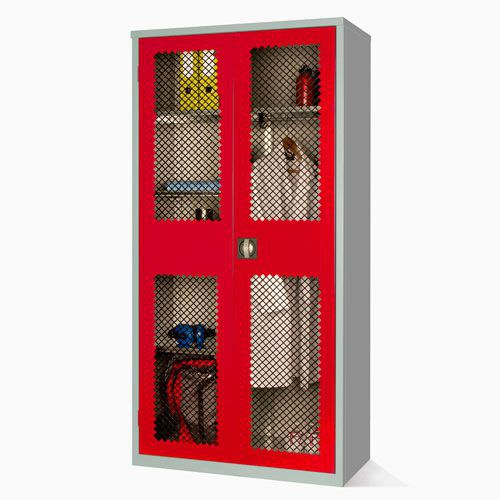 Mesh Door Cabinet 4 Shelves and Rail - 1830x915x457mm - Manutan.co.uk