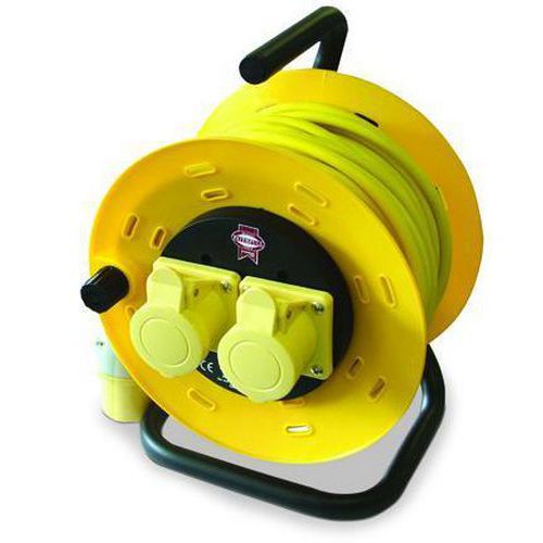 Cable Reels - 2 110V 16A Sockets - 25m to 50m Extension Leads - Manutan ...