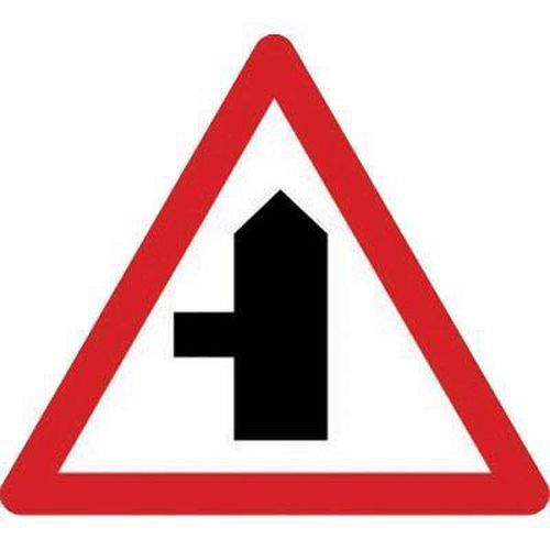 Minor Road On Left Triangular Traffic Sign - Class 2 Reflective Image ...