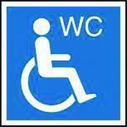 Disabled WC Toilet Sign Blue & White | Restroom Signage | Manutan UK