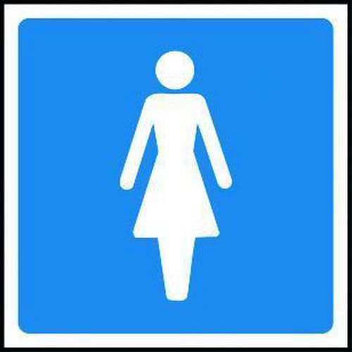 Female Toilet Sign - Blue & White for Building Navigation and Safety ...