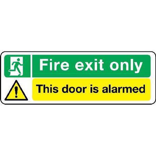 Fire exit only This door is alarmed Sign - Manutan.co.uk