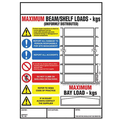 Weight Load Notices | Signs & ID | Manutan UK