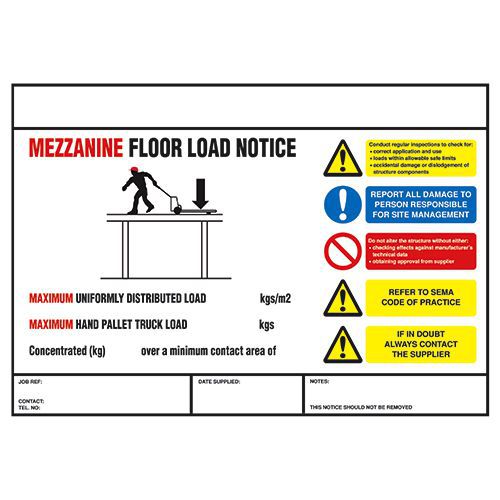 Weight Load Notices | Signs & ID | Manutan UK