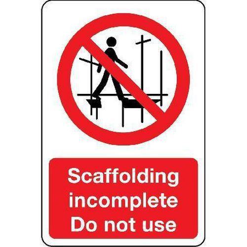Scaffolding Incomplete Do Not Use Sign | Signs & ID | Manutan UK