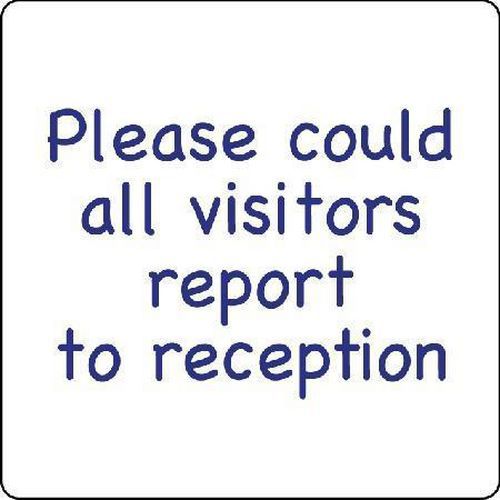 Please Could All Visitors Report To Reception Sign | Manutan UK