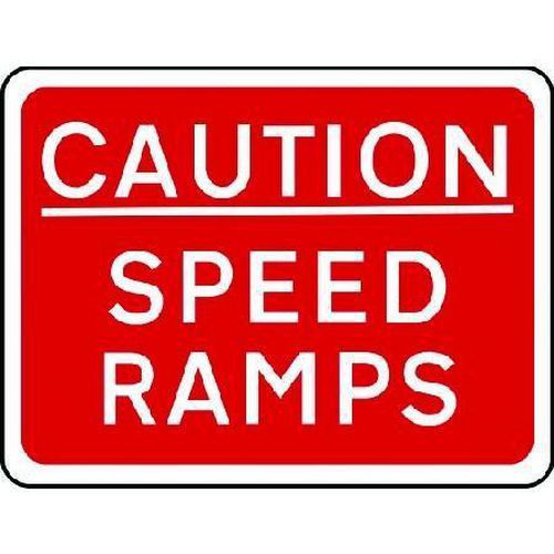Caution Speed Ramps Sign for Traffic Control and Safety