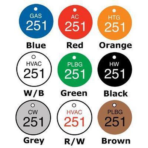 Engraved Round Valve Tags - Traffolyte | Signs & ID | Manutan UK