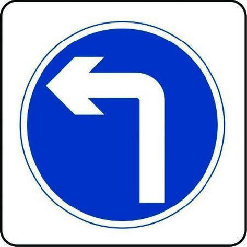 Turn Left | Aluminium Sign for Traffic Control and Safety