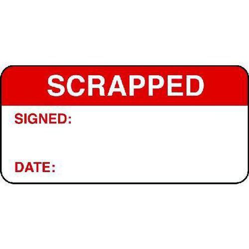 Scrapped Quality Control Labels | Quality Control | Manutan UK