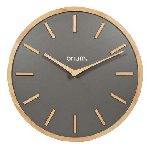 Elegance clock, 30 cm, wood, anthracite grey - Orium - Manutan.co.uk