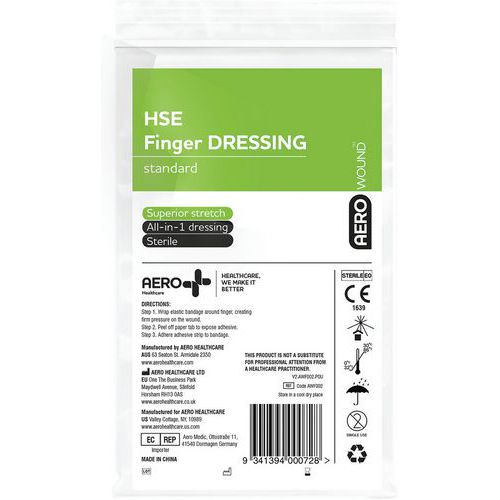 Finger Dressing | First Aid Bandage | Pack 12 | AeroWound
