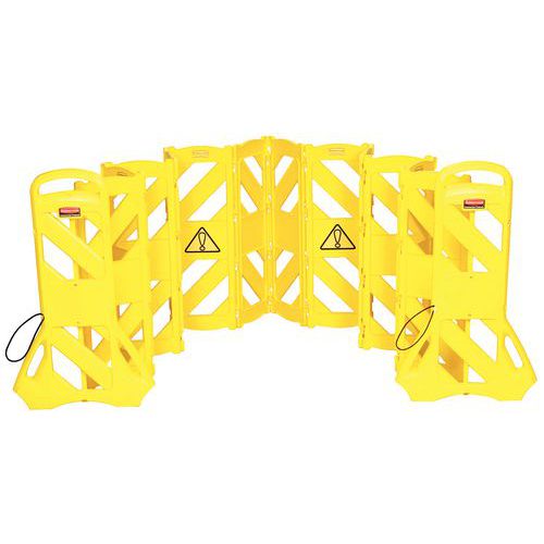 4-m portable mobile barrier - Yellow - Rubbermaid - Manutan.co.uk