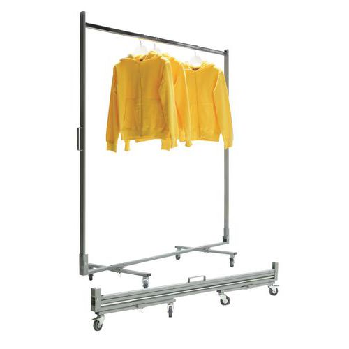 Folding Mobile Clothes Rail | 3 Year Guarantee | Manutan UK