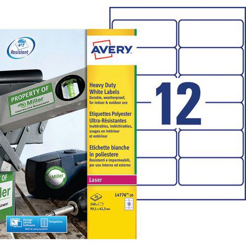 Self-adhesive ultra-resistant white label - Laser Printing - Manutan.co.uk