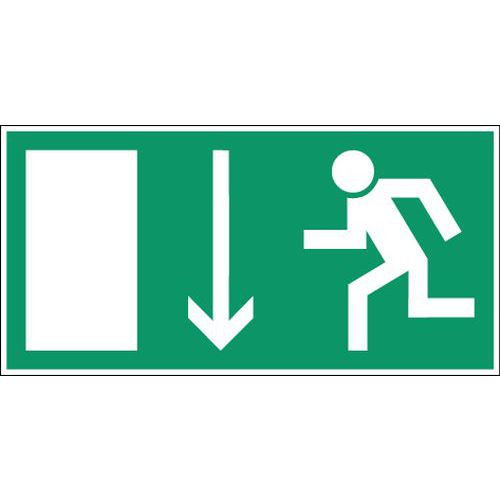Emergency evacuation sign - Nooduitgang linksbeneden (emergency exit ...