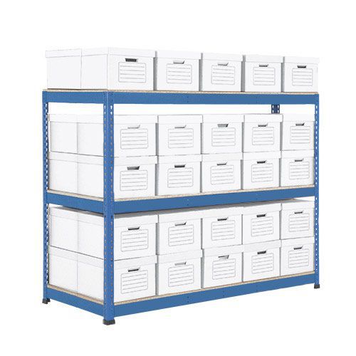 Double Sided Archive Storage Shelving | 25 Archive Boxes | Manutan UK