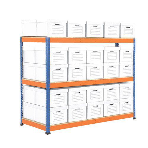 Double Sided Archive Storage Shelving | 25 Archive Boxes | Manutan UK
