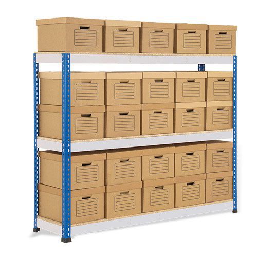 Double Sided Archive Storage Shelving | 25 Archive Boxes | Manutan UK