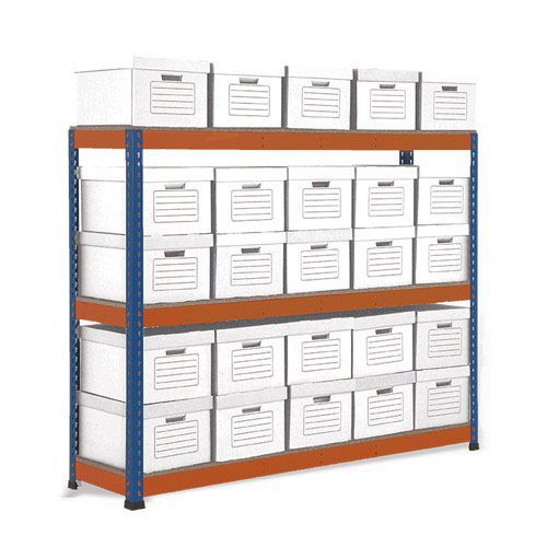 Double Sided Archive Storage Shelving | 25 Archive Boxes | Manutan UK