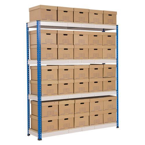 Double Sided Archive Storage Shelving | 25 Archive Boxes | Manutan UK