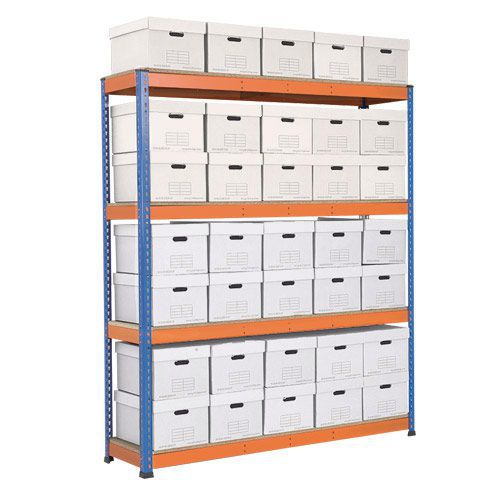 Double Sided Archive Storage Shelving | 25 Archive Boxes | Manutan UK