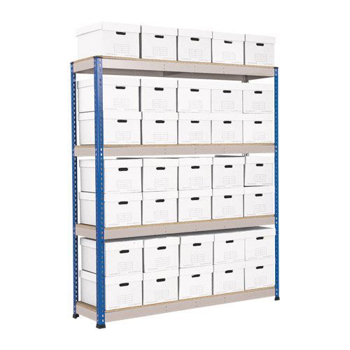 Double Sided Archive Storage Shelving | 25 Archive Boxes | Manutan UK