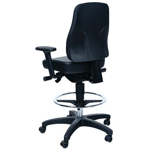 High workshop chair with foot rest - Ergonomic | Manutan UK