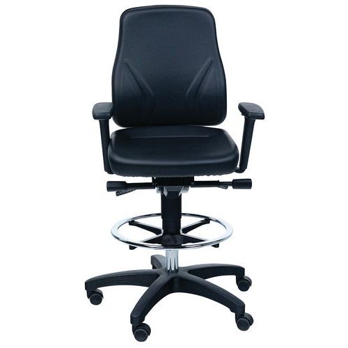 High workshop chair with foot rest - Ergonomic | Manutan UK