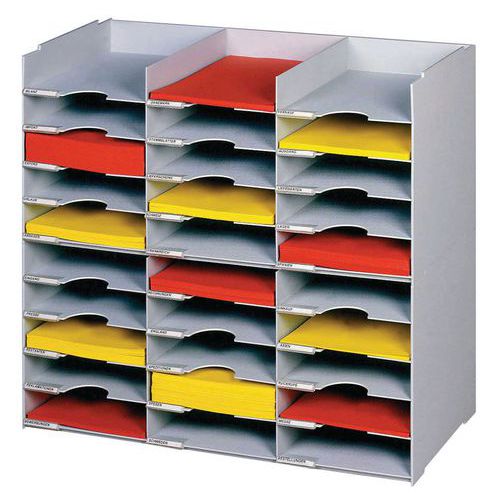 Horizontal multi-compartment sorter - Grey - Paperflow - Manutan.co.uk