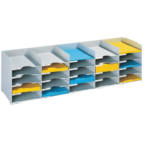 Horizontal multi-compartment sorter - Grey - Paperflow - Manutan.co.uk