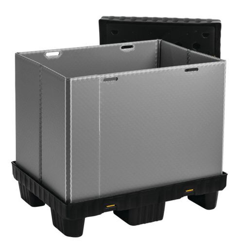 Mega Pack folding pallet container - Solid sides - Manutan.co.uk