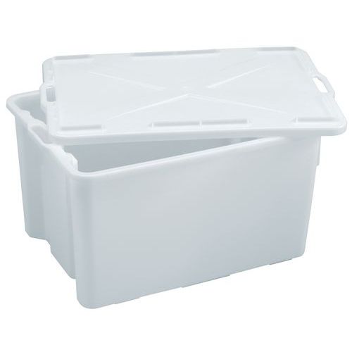 Stackable & nestable rectangular container | 50 L to 90 l | Manutan UK