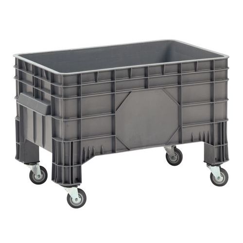 Stackable pallet container - Solid sides - On wheels - Manutan Expert ...