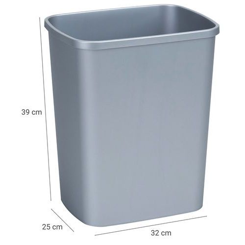 25L Plastic Waste Sorting Bin for Office Use, Grey - Manutan Expert ...
