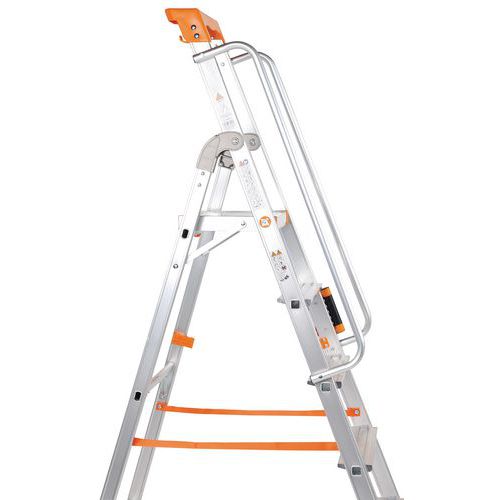 Professional aluminium step ladder with ramp - Manutan Expert - Manutan ...