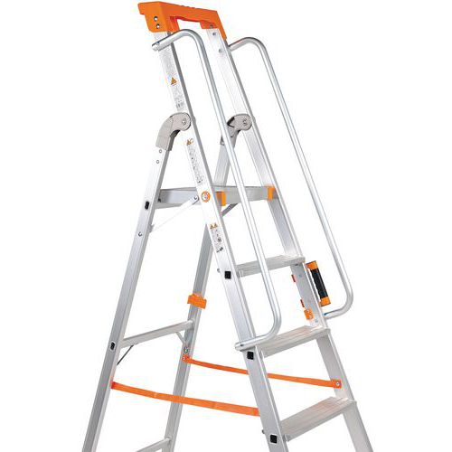 Professional aluminium step ladder with ramp - Manutan Expert - Manutan ...