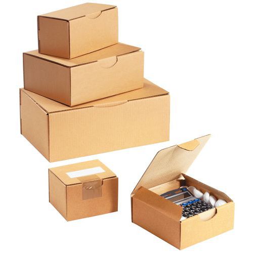 Multi use kraft cardboard shipping box With tongue Havana