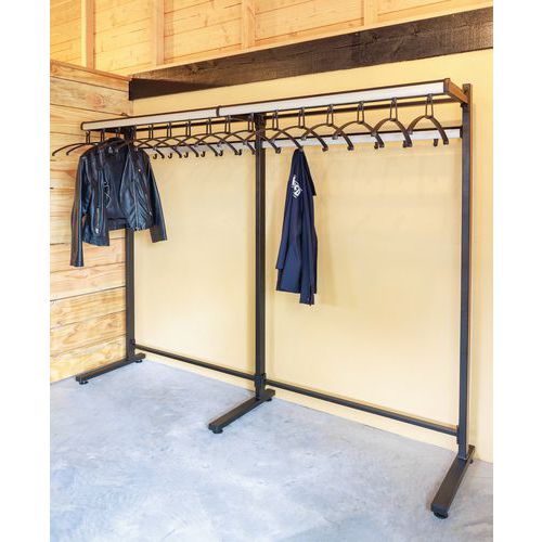 Allure coat rail with hangers and coat hooks | Manutan UK