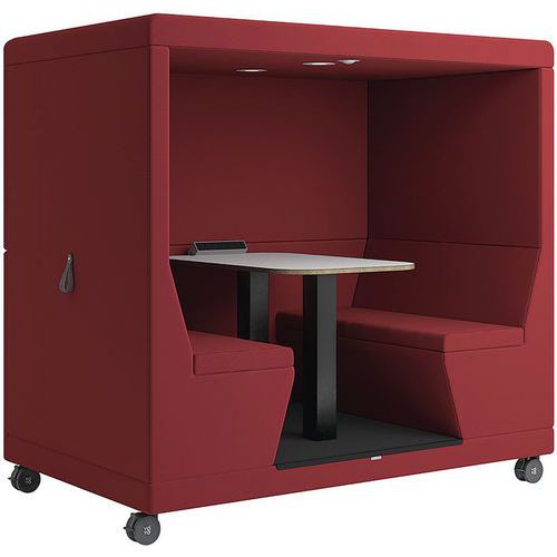 Mobile Modular Office Meeting Pod - 4-Seater - 1 Enclosed Side - Yo-Yo ...