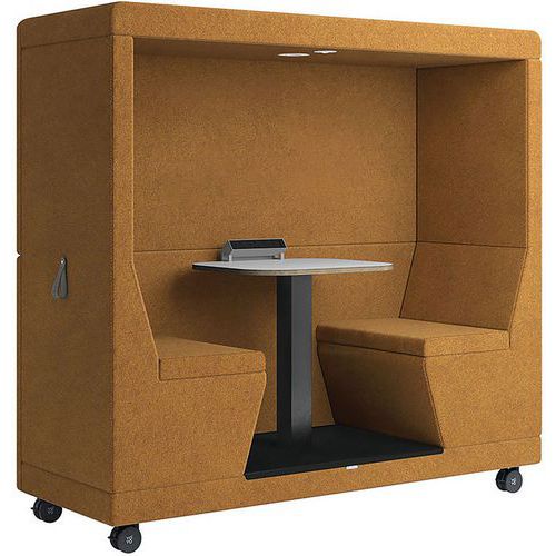 Mobile Modular Office Pod - 2 Seats - 1 Enclosed Side - Yo-Yo Camira ...